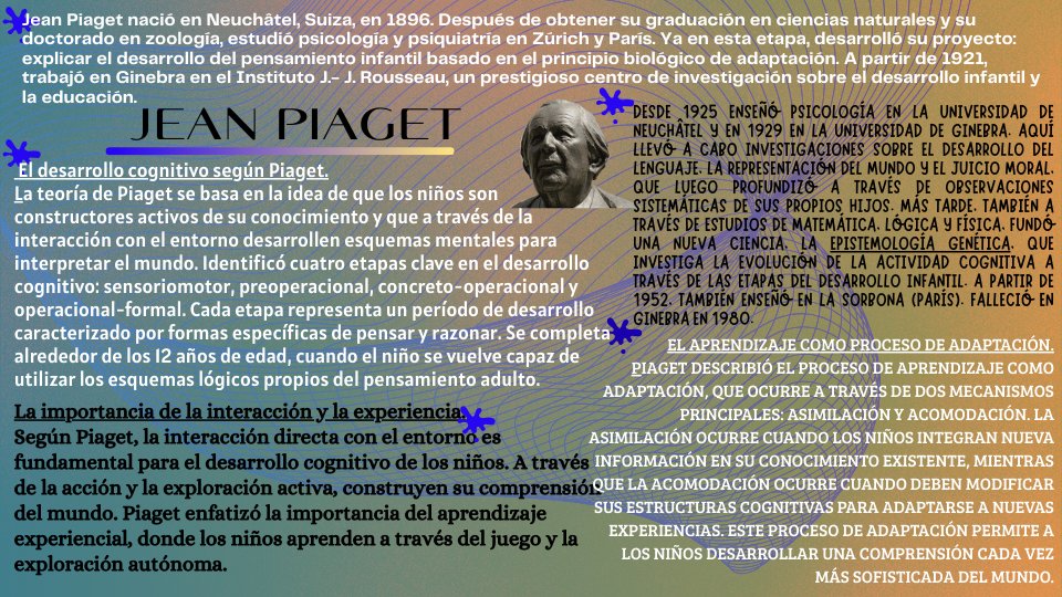 Jean Piaget: frases sobre la inteligencia y la educación infantil.